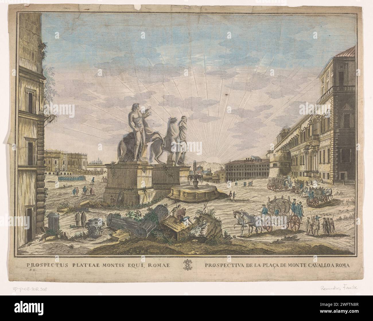 Gezicht Op Het Piazza del Quirinale Te Rome, Familie Remondini ...