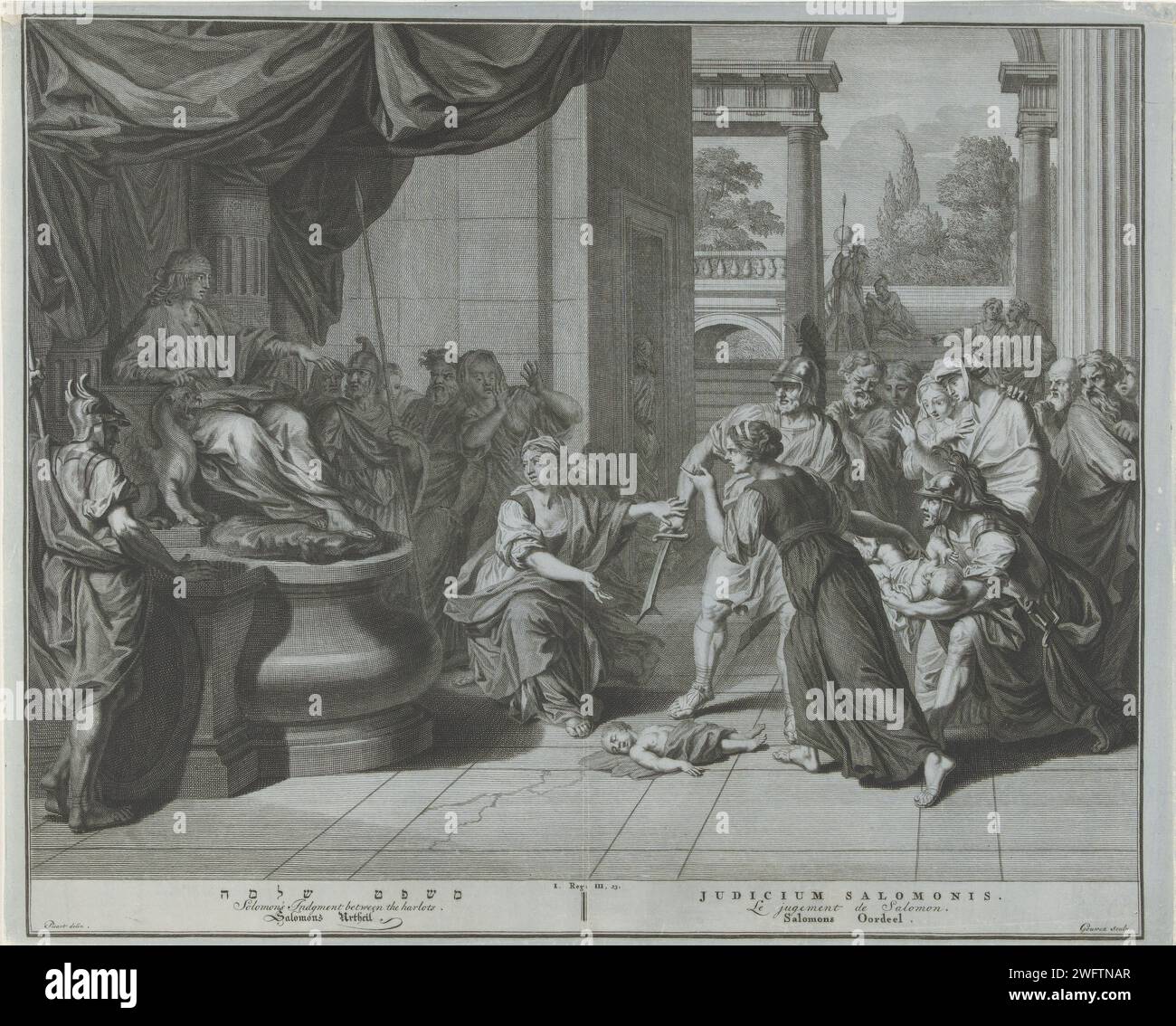Judgment of Solomo, Gilliam van der Gouwen, After Bernard Picart, 1728 ...