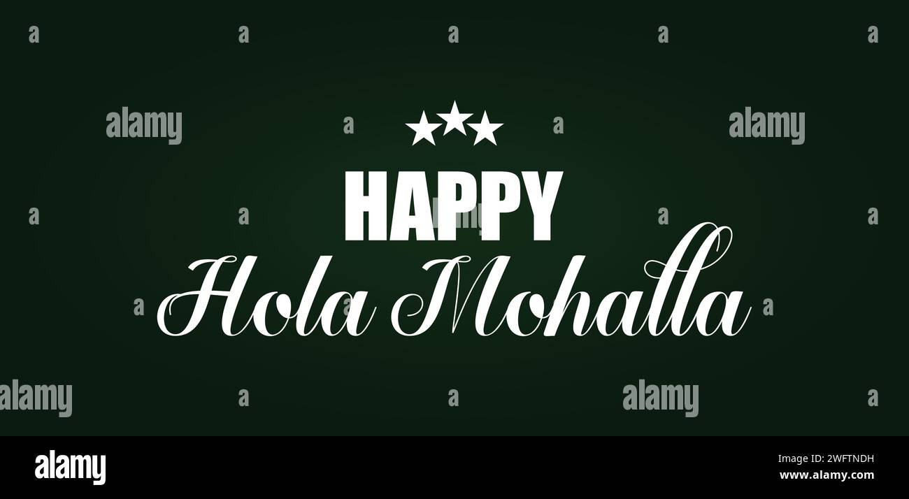 Happy Hola Mohalla stylish text illustration design Stock Vector Image ...