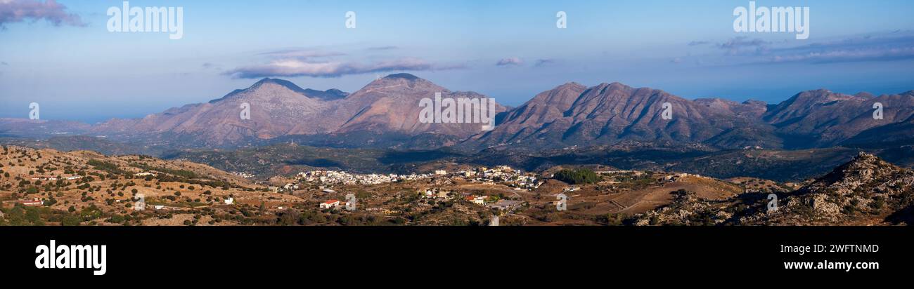 Mountain village of Anogia in mountains of central Crete Stock Photo ...