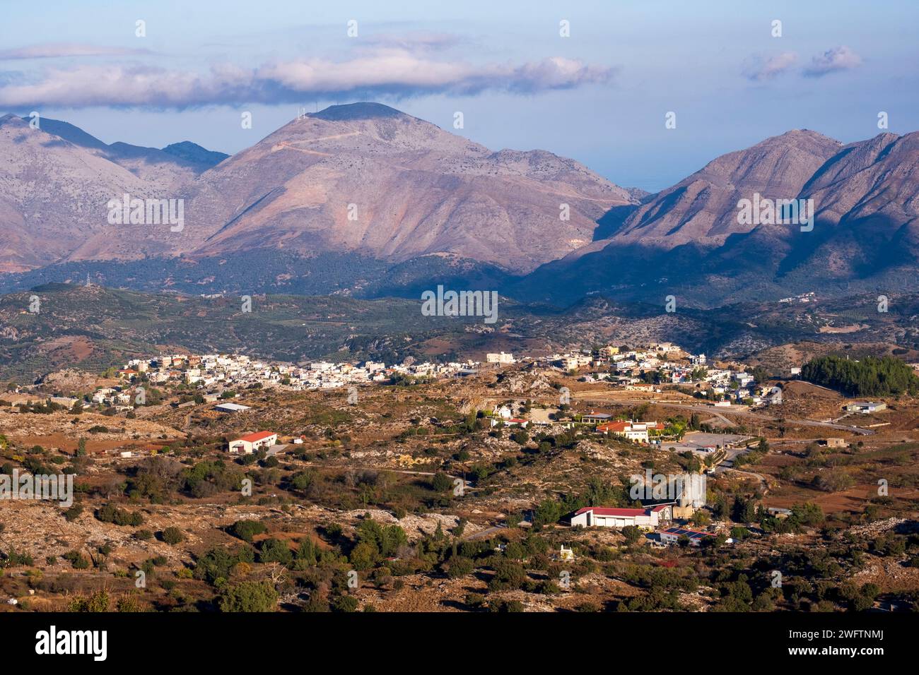 Mountain village of Anogia in mountains of central Crete Stock Photo ...