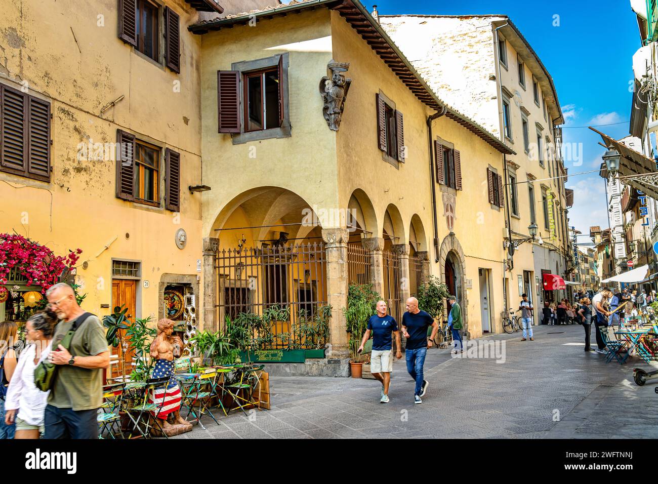People walking along Via Faenza, a street in Florence ,Italy Stock ...