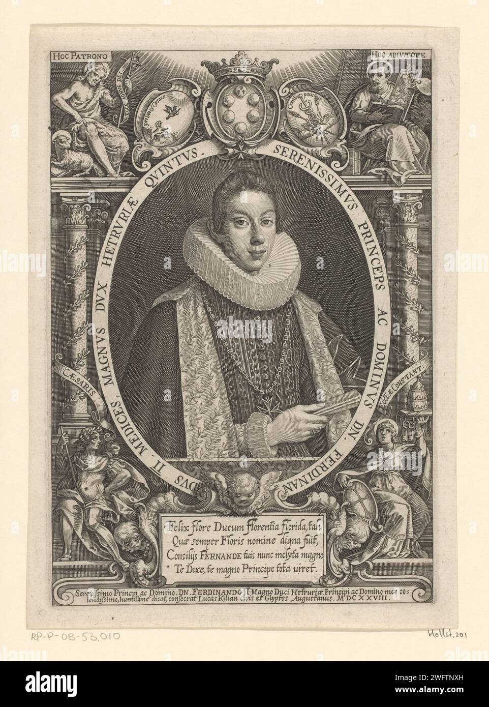 Portrait of Emperor Ferdinand II, Lucas Kilian, 1628 print Text in ...