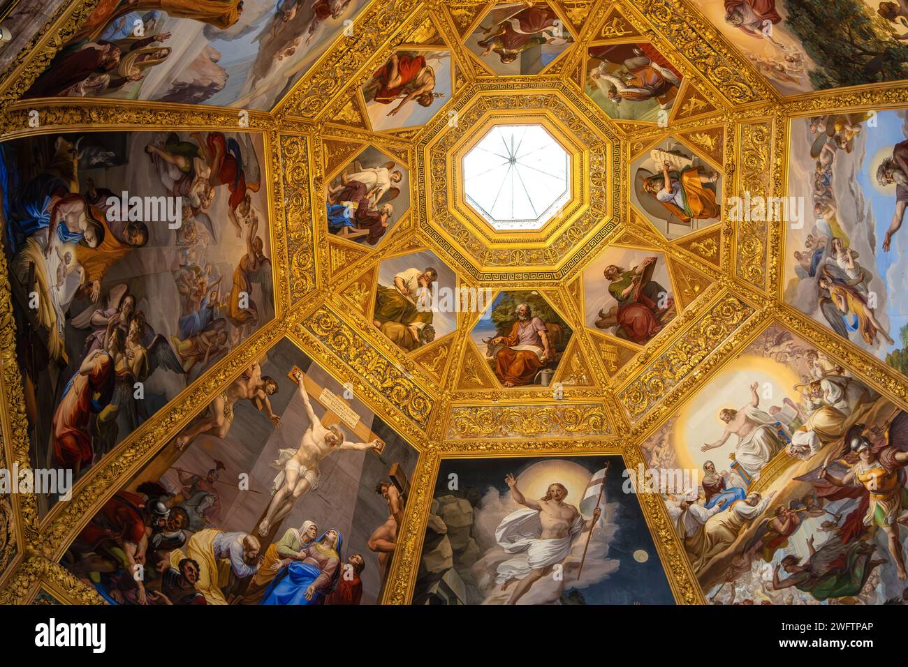 The octagonal roof of The Chapel of the Princes ,part of the museum complex of the Medici ...