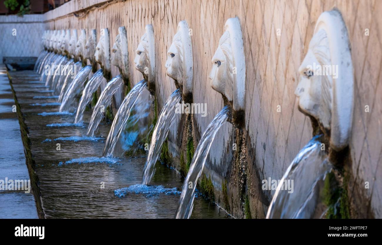 The Lion Fountains in the village of Spili, Crete Stock Photo - Alamy