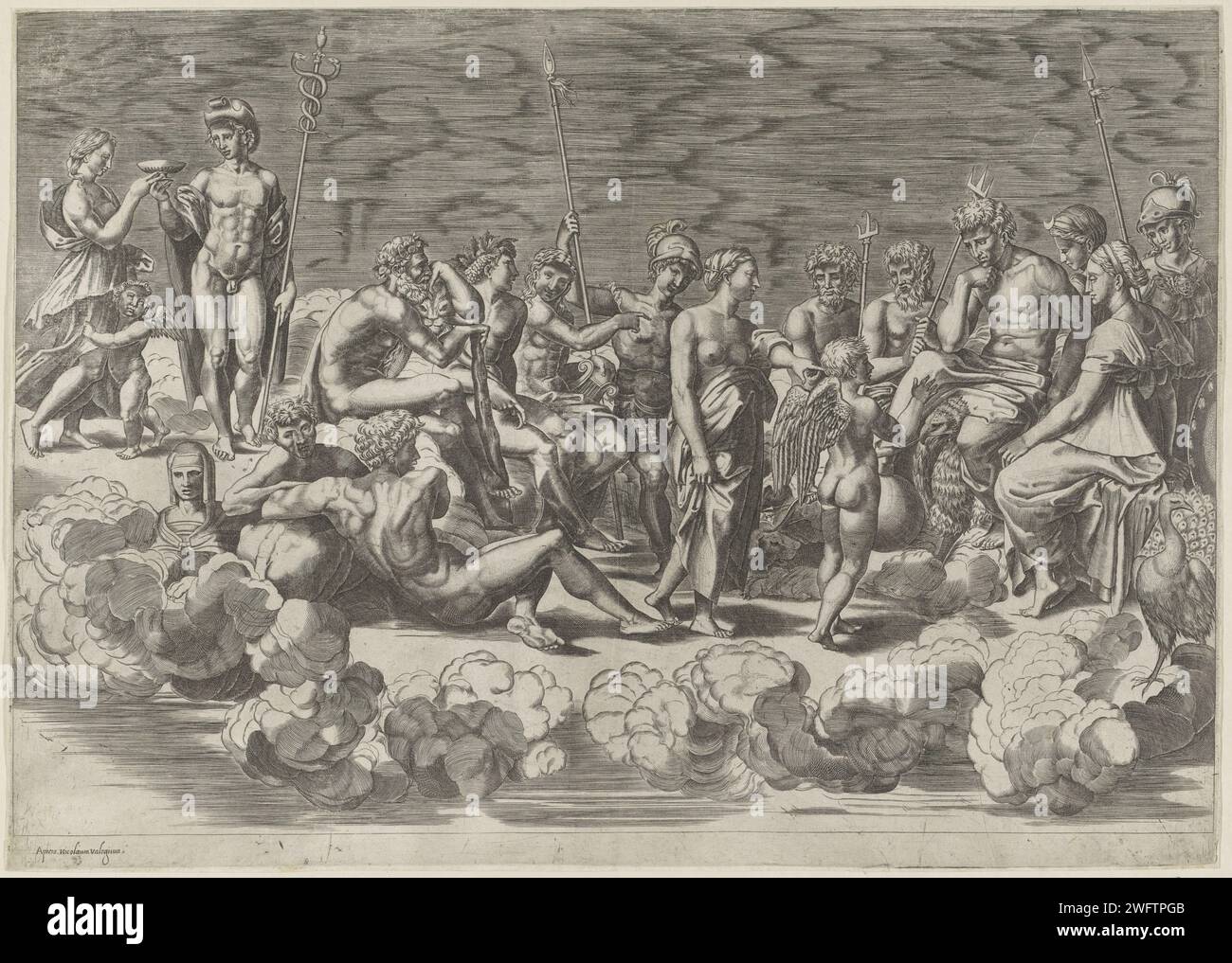 Collection of the gods on the Olympus, Giovanni Jacopo Caraglio, After ...