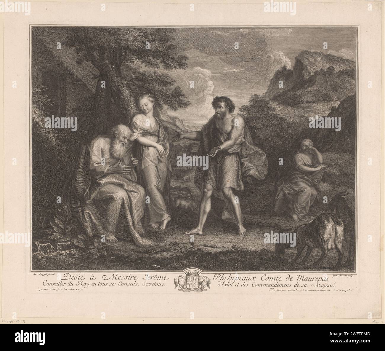 Jakob confronts Laban with his deception, Jean Audran, After Antoine ...