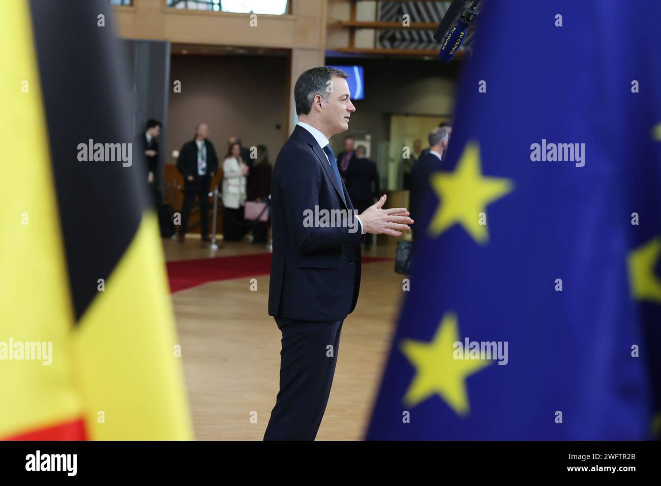 Brussels, Belgium. 1st Feb, 2024. Belgian Prime Minister Alexander De ...