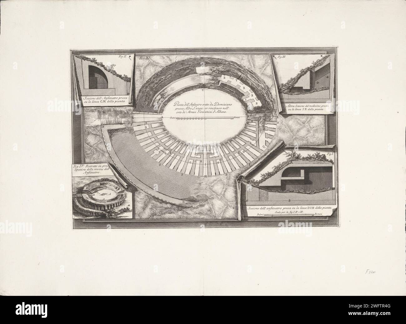 AMFITHEATER VAN DOMITIANUS, Giovanni Battista Piranesi, 1764 print A ...