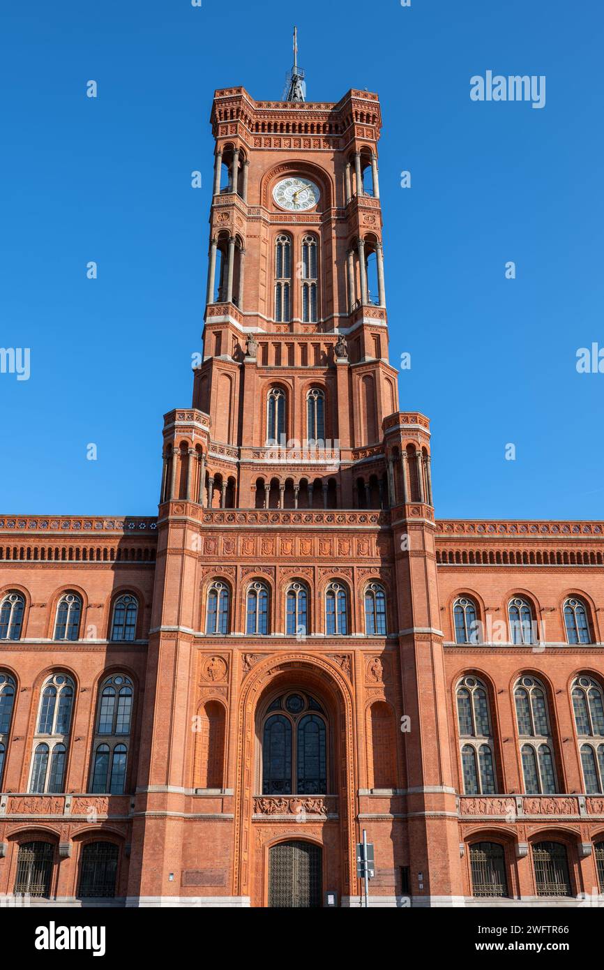 Rotes Rathaus Red City Hall, the town hall of Berlin in Germany, Neo ...