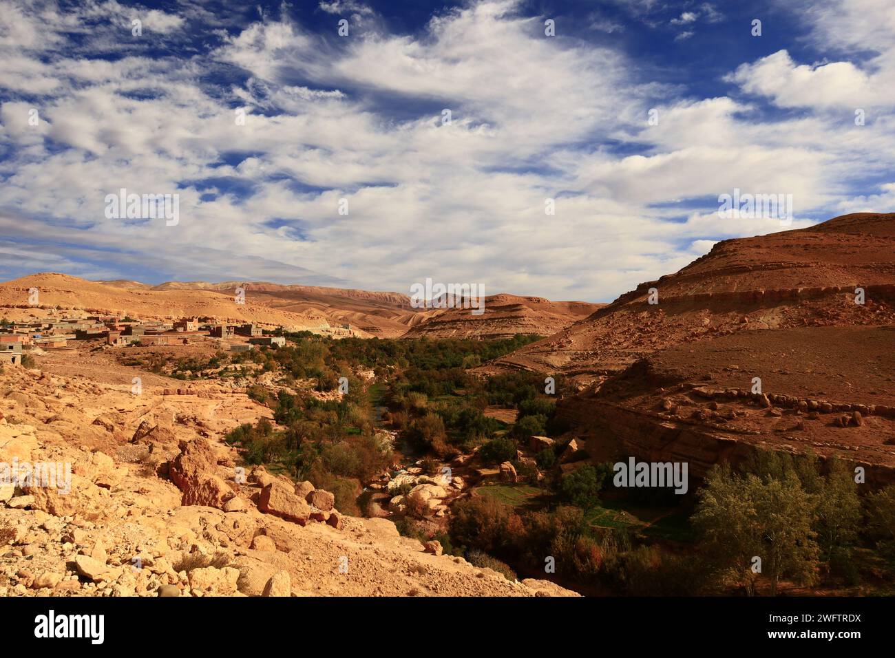 View on a mountain in the High Atlas which is a mountain range in ...
