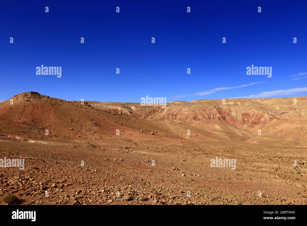 View on a mountain in the High Atlas which is a mountain range in ...