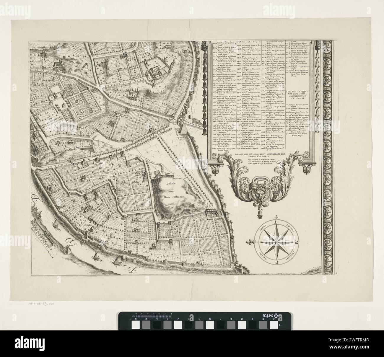 Map of the city of Rome, Giovanni Battista Falda, 1676 print Part of a ...