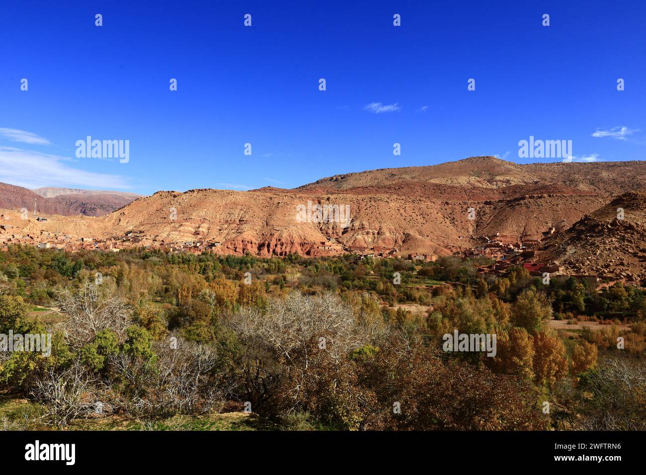 View on a mountain in the High Atlas which is a mountain range in ...