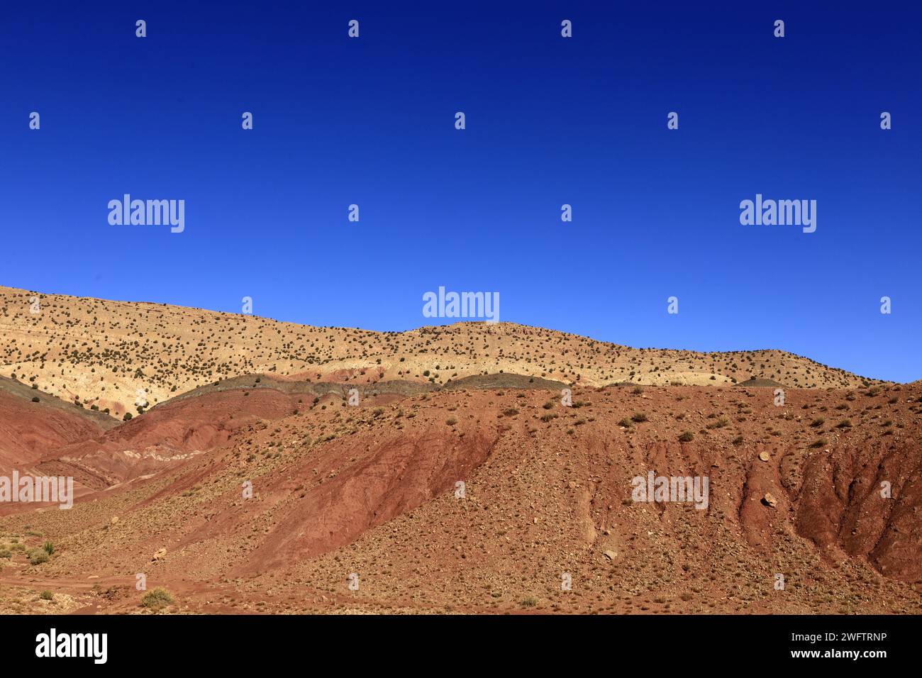 View on a mountain in the High Atlas which is a mountain range in ...