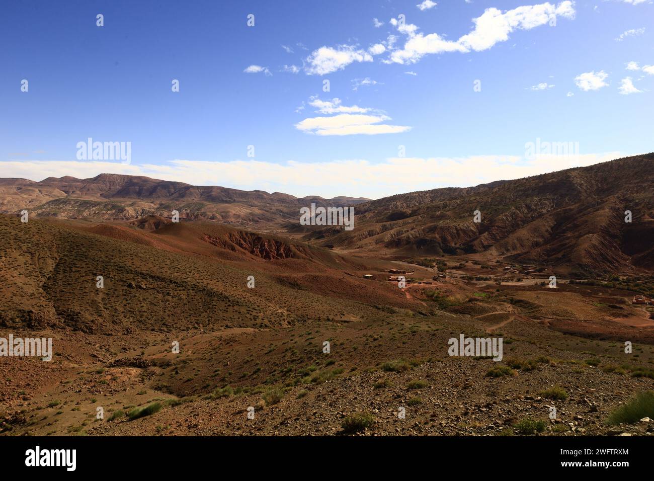 View on a mountain in the High Atlas which is a mountain range in ...