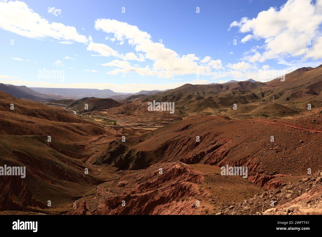View on a mountain in the High Atlas which is a mountain range in ...