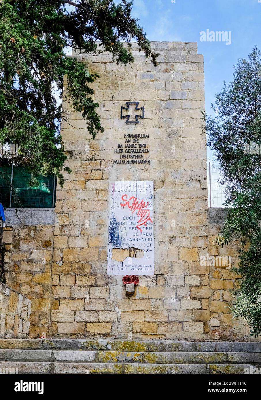 Controversial damaged Nazi-era memorial to the German paratroopers who ...