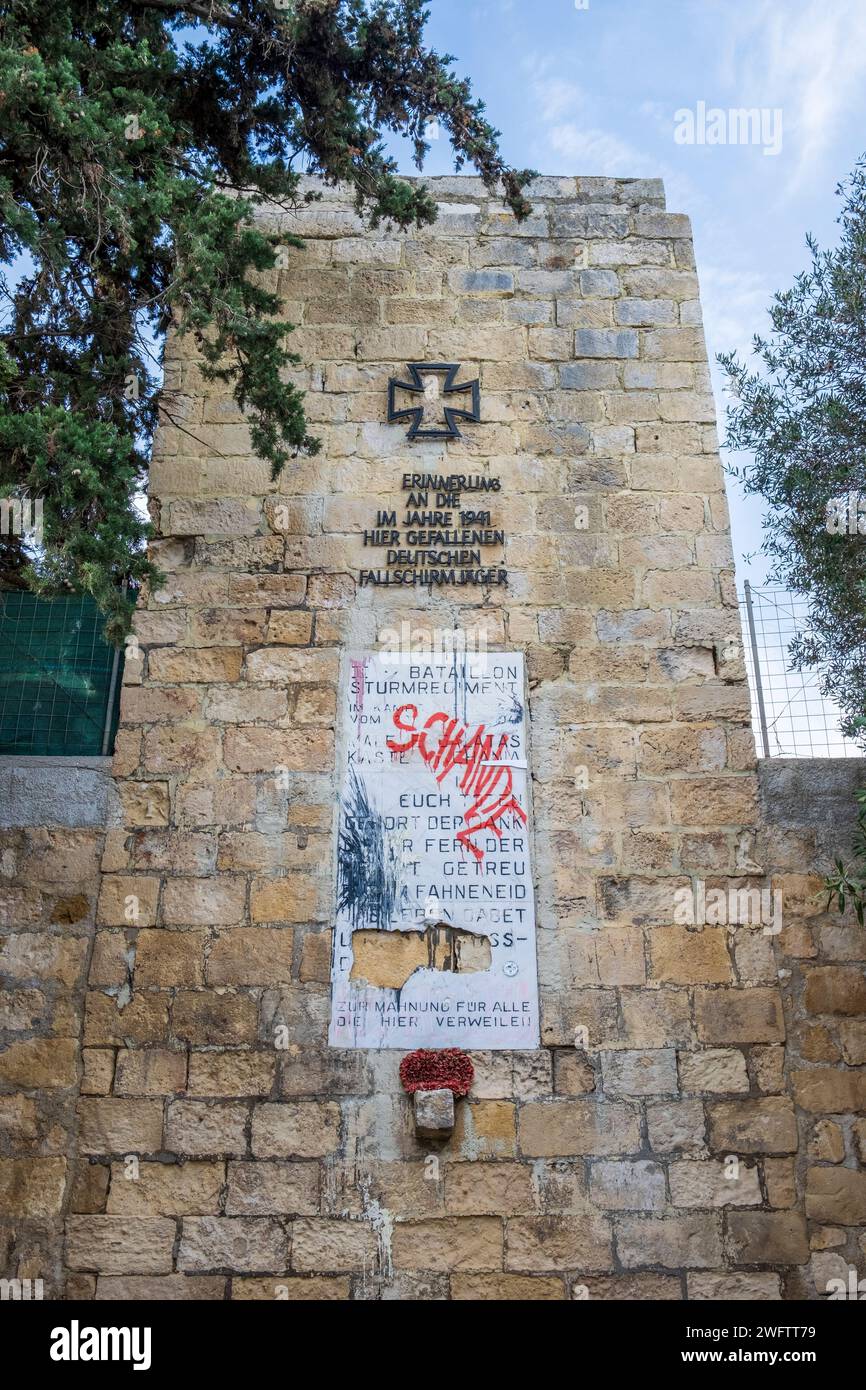 Controversial damaged Nazi-era memorial to the German paratroopers who ...