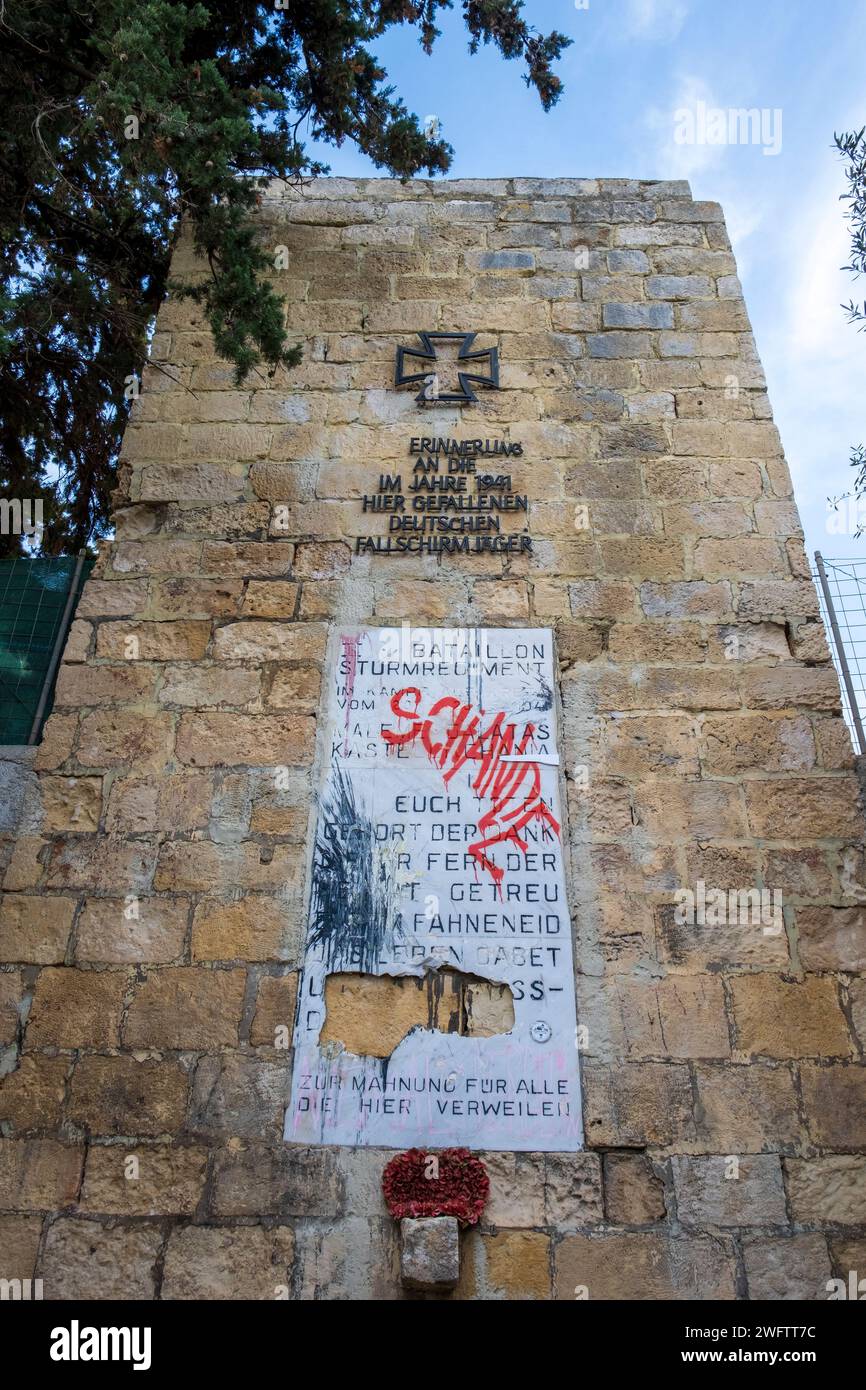Controversial damaged Nazi-era memorial to the German paratroopers who ...