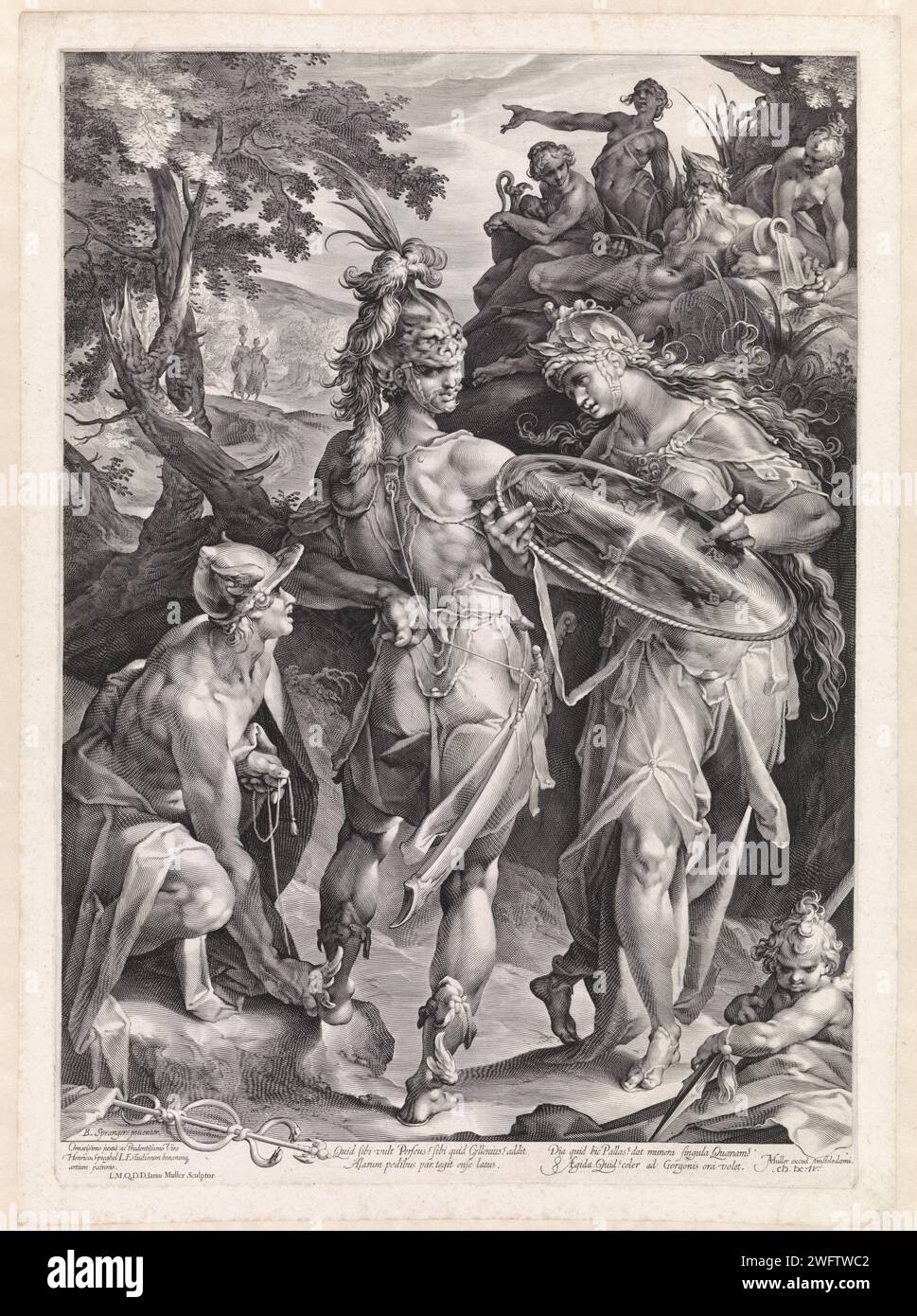 Minerva and Mercury armor Perseus, Jan Harmensz. Muller, After ...