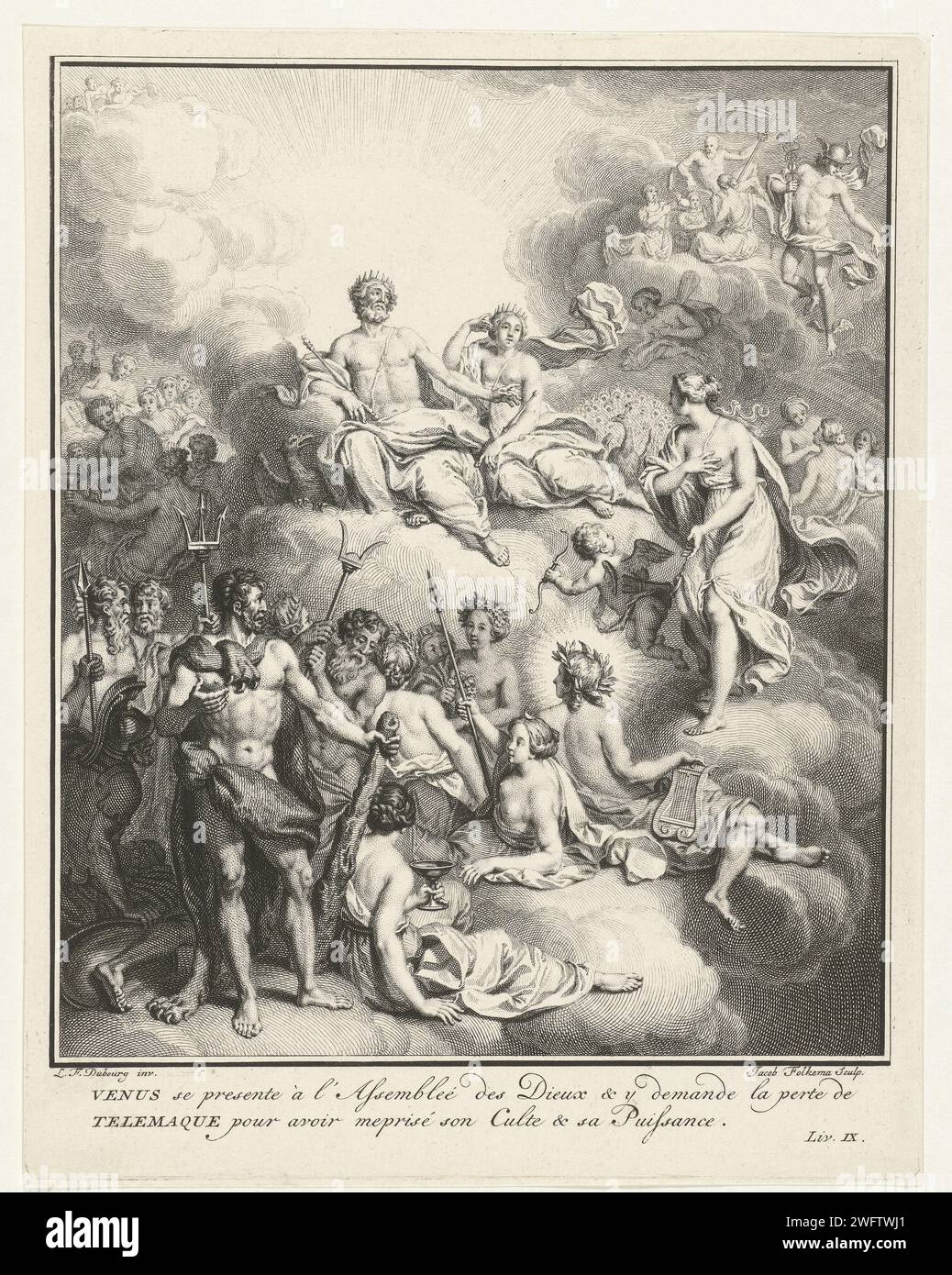 Venus visits the meeting of the gods, Jacob Folkema, After Louis Fabritius Dubourg, 1703 - 1767 ...