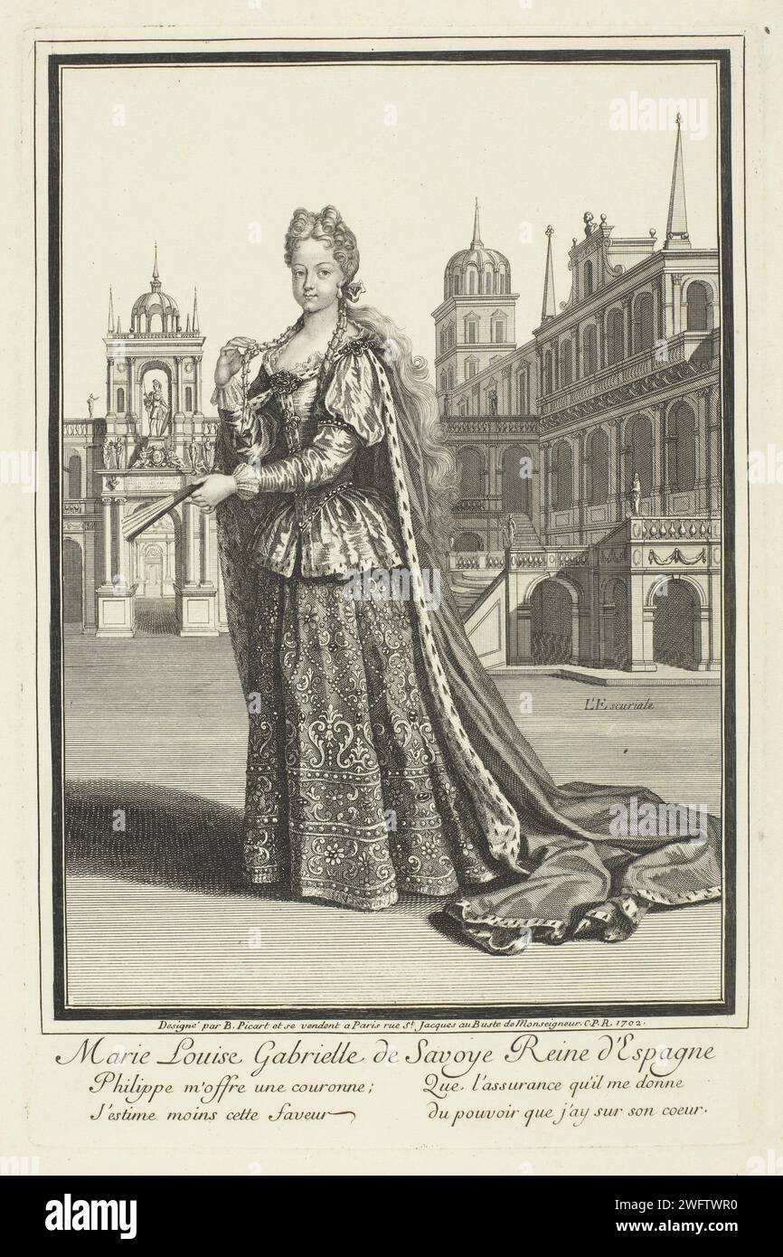 Portrait of Marie Louise van Savoye, Queen of Spain, Bernard Picart ...