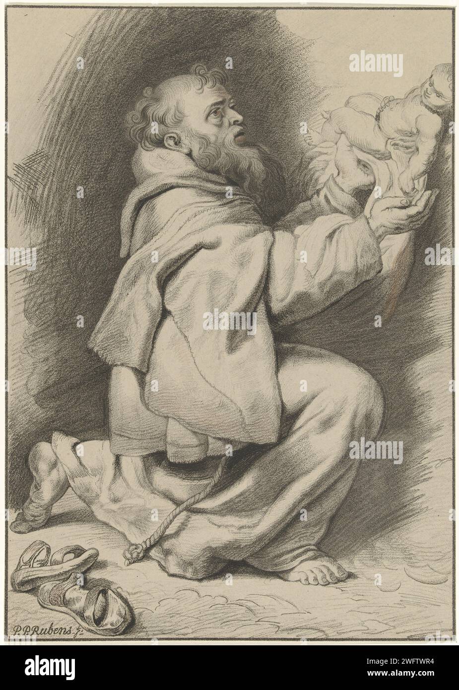 Holy Francis of Assisi receives the Christian Cheese from Mary ...