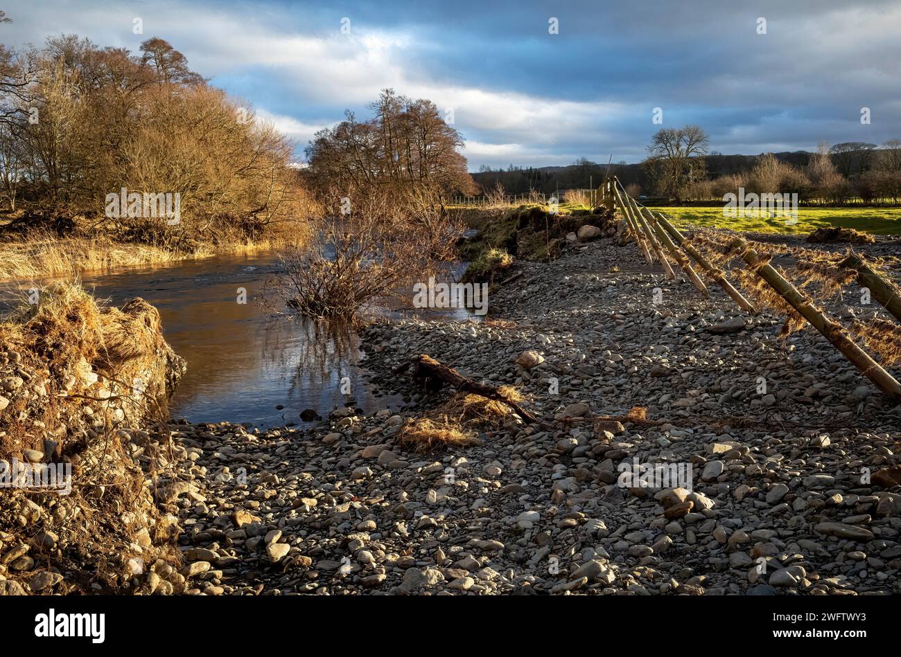 Riverside erosion and deposition beside the River Lowther, Bampton ...