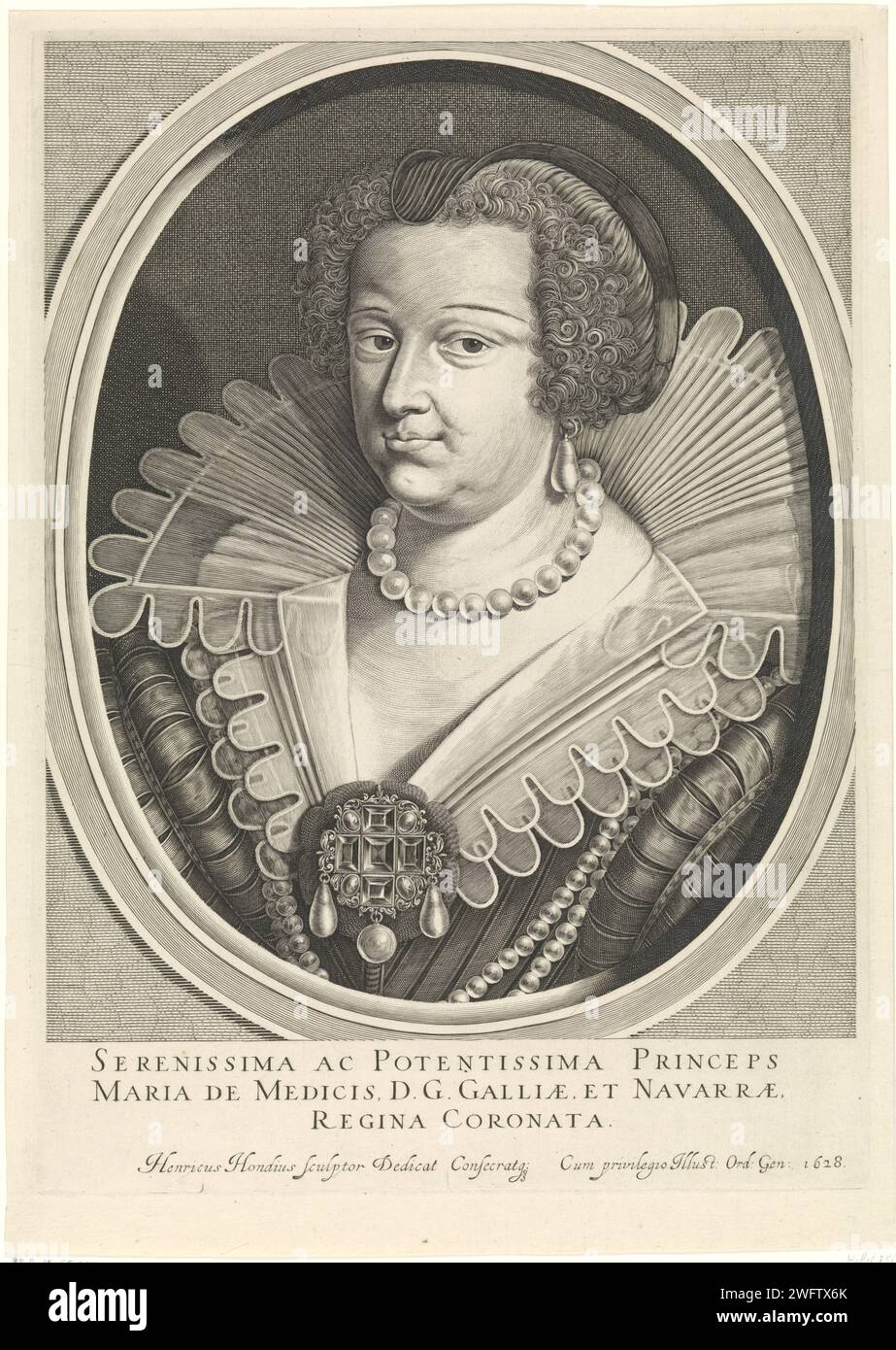 Portrait of Maria de 'Medici, Queen of France, Hendrick Hondius (I ...