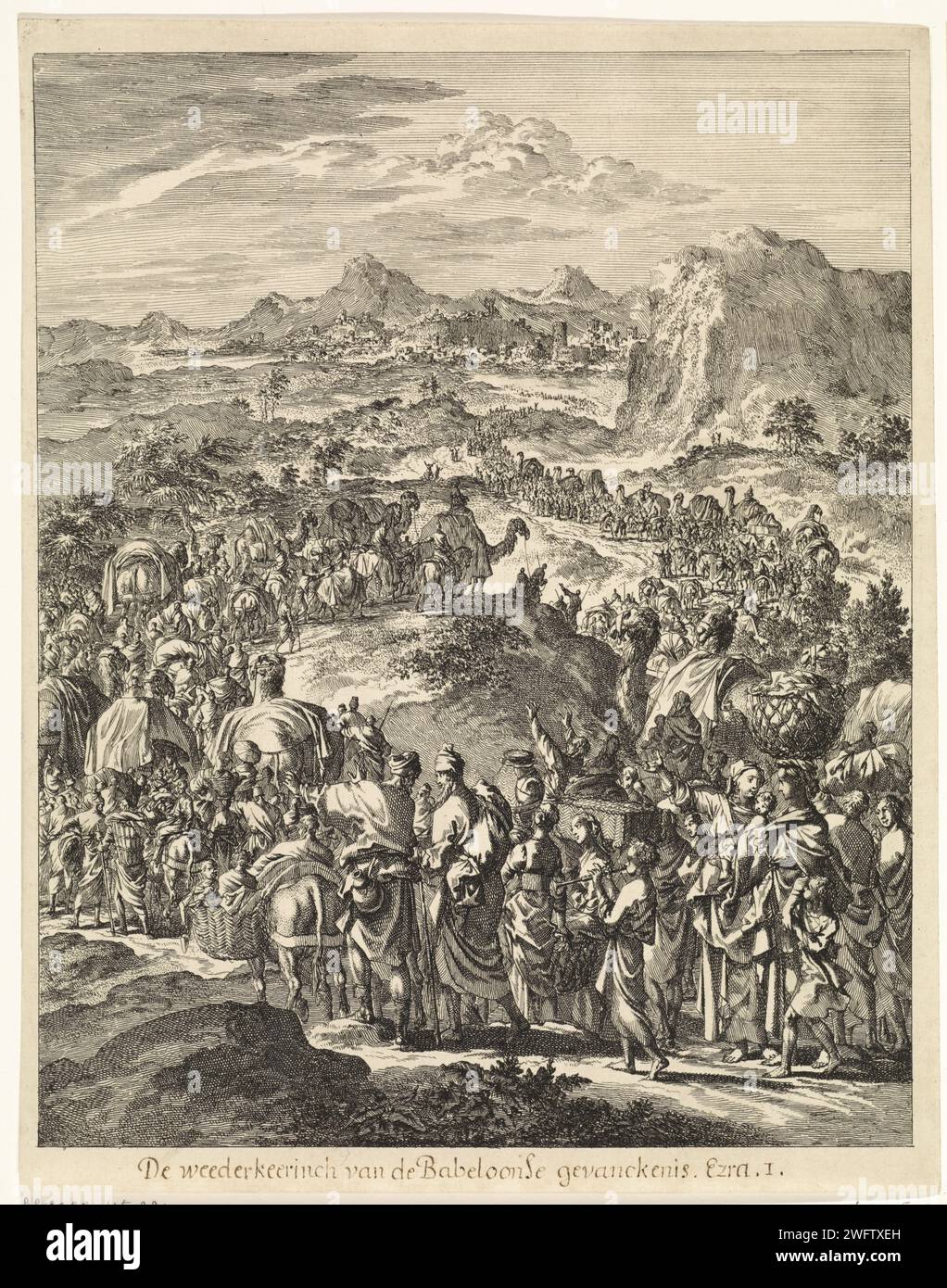 Return from the Babylonian exile, Jan Luyken, 1708 print Amsterdam ...