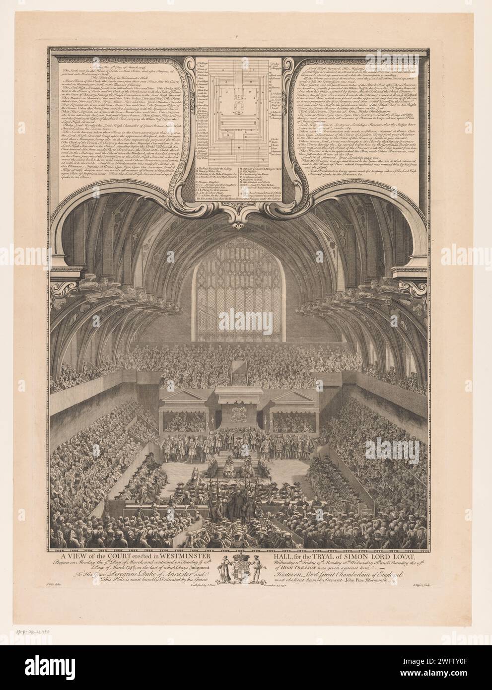 View of the courtroom during the trial of Simon Lovat, James Basire (I ...