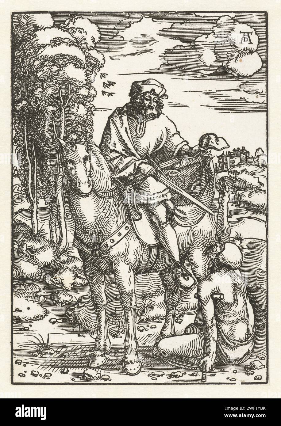 Martinus cuts piece of mantle for beggar, Hans Baldung Grien, 1505 ...