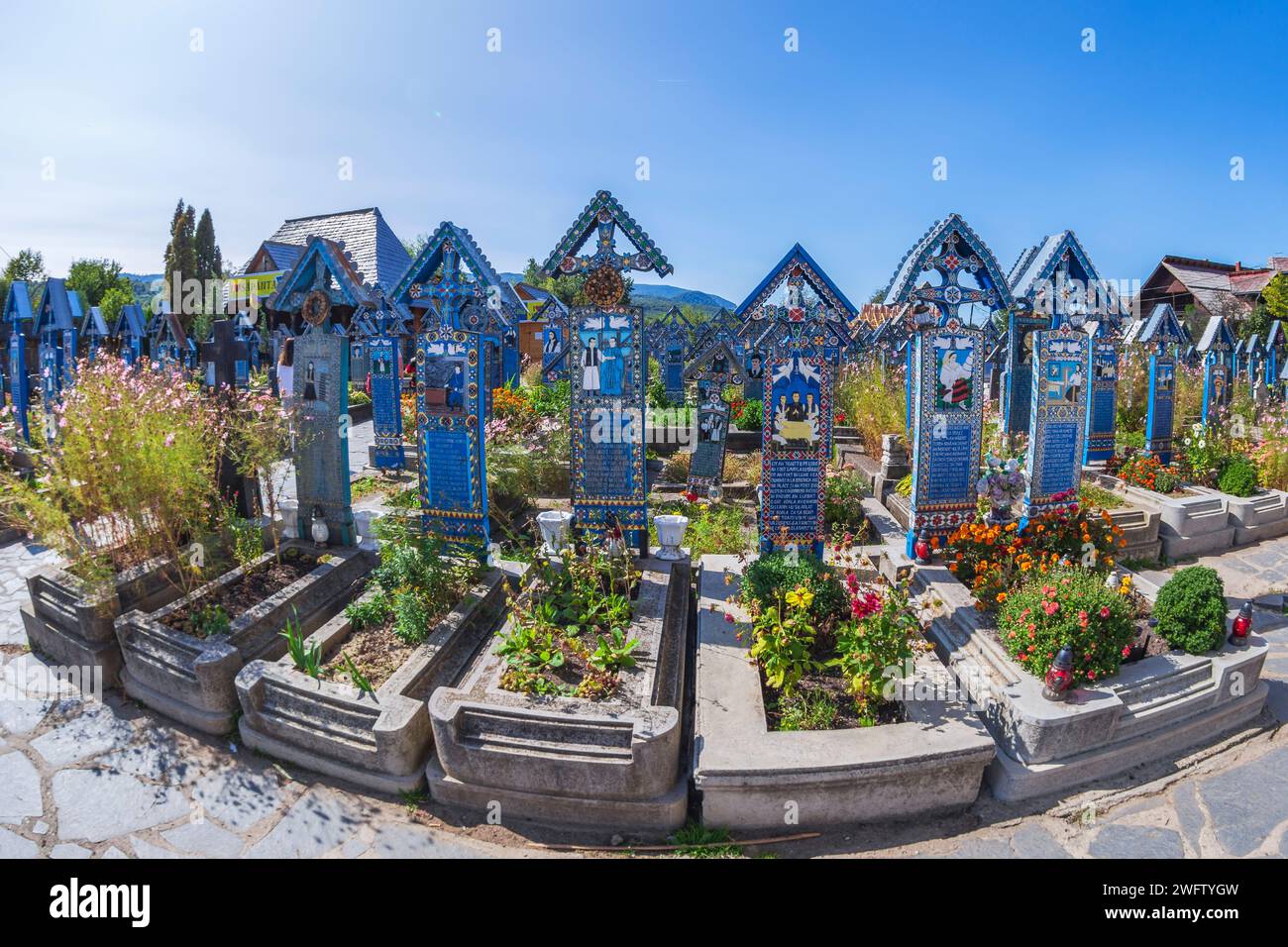 SAPANTA, MARAMURES, ROMANIA - SEPTEMBER 18, 2020: The Merry Cemetery ...