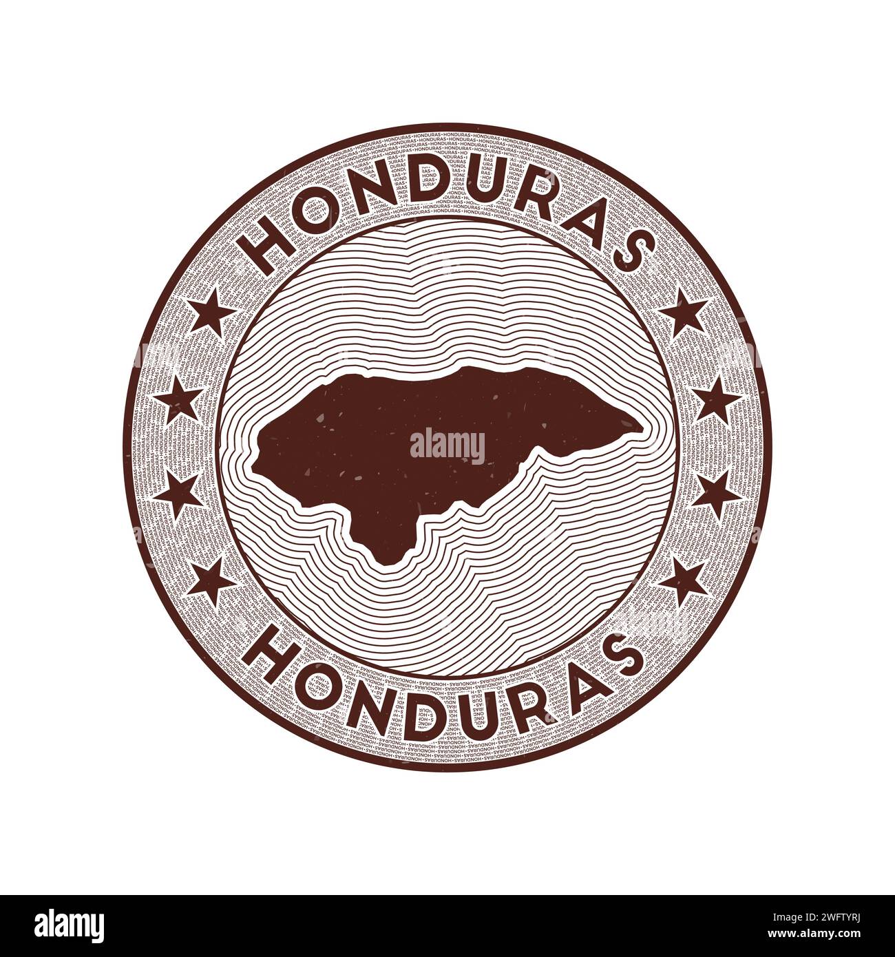 Honduras round badge vector. Country round stamp with shape of Honduras ...