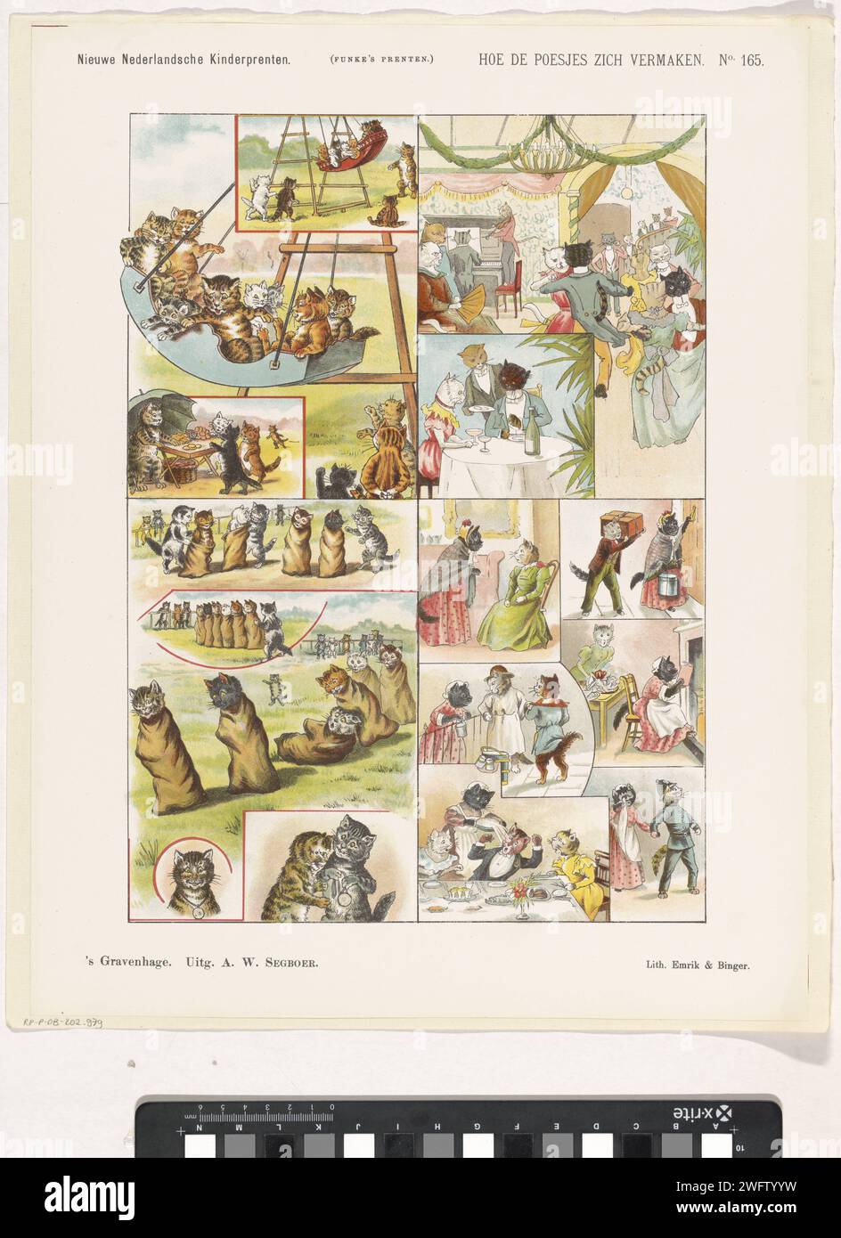 How the pussies enjoy themselves, 1903 - 1919 print Leaf with 16 performances of cats who behave ...