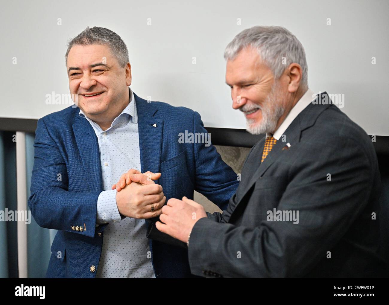 Moscow, Russia. 01st Feb, 2024. The ceremony of signing an agreement ...