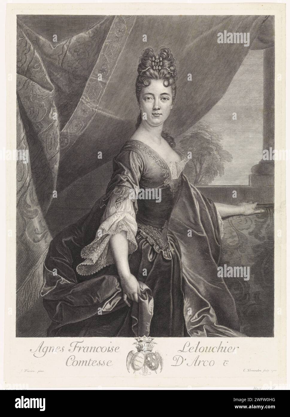 Portret van Agnès Françoise Lelouchier, Cornelis Martinus Vermeulen ...