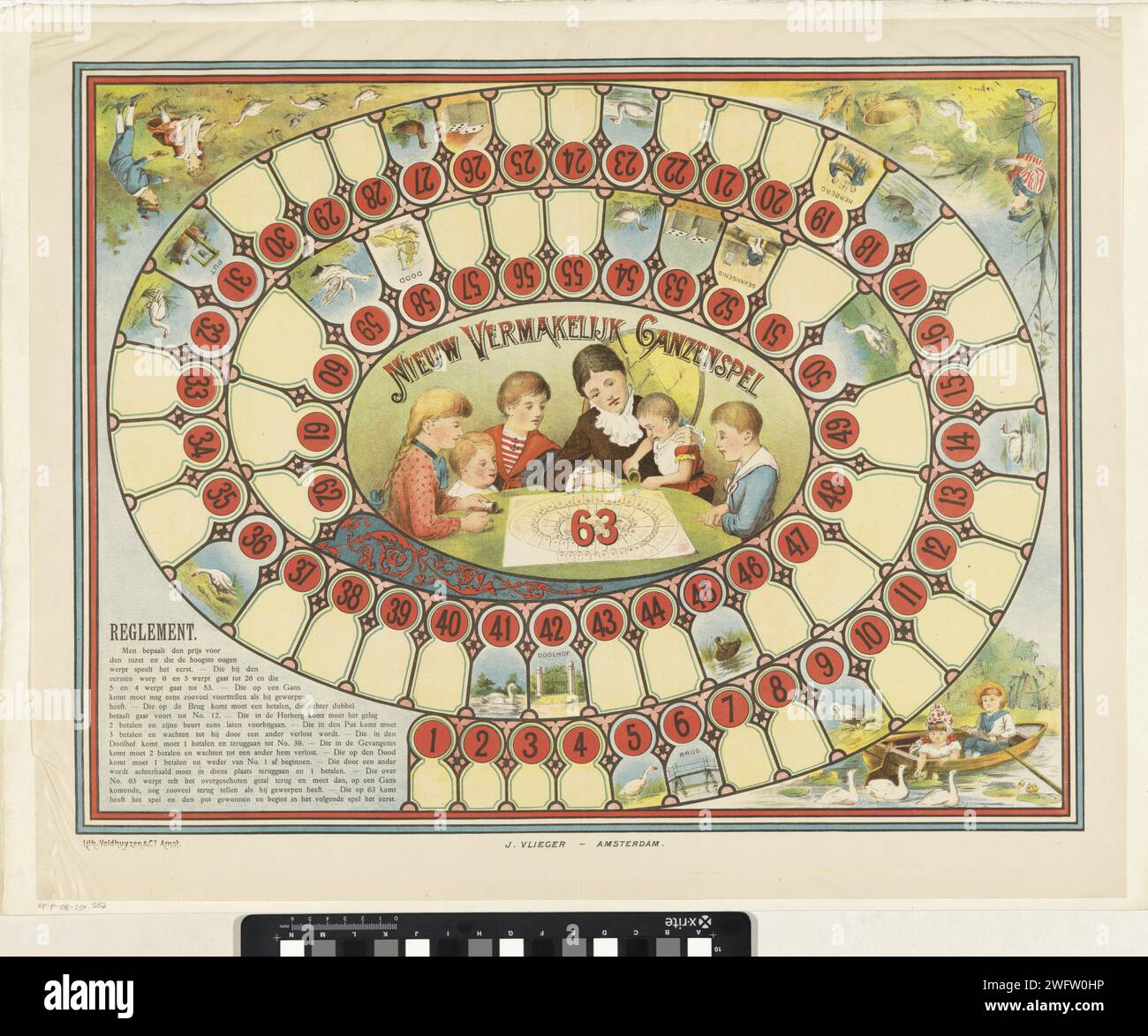 New and entertaining goose game, 1885 print. gameboard Goose board game ...