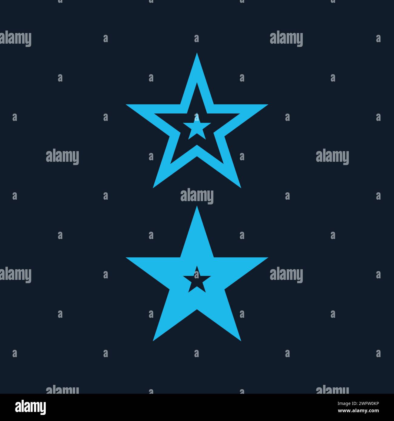 Star Logo or icon with small star inside. Minimal star shape. Stock ...