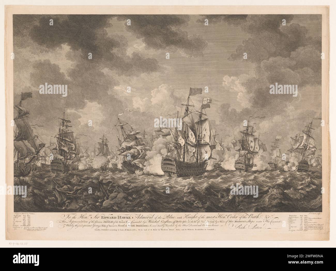 Sea battle in which the English fleet beats the French at Quiberon ...