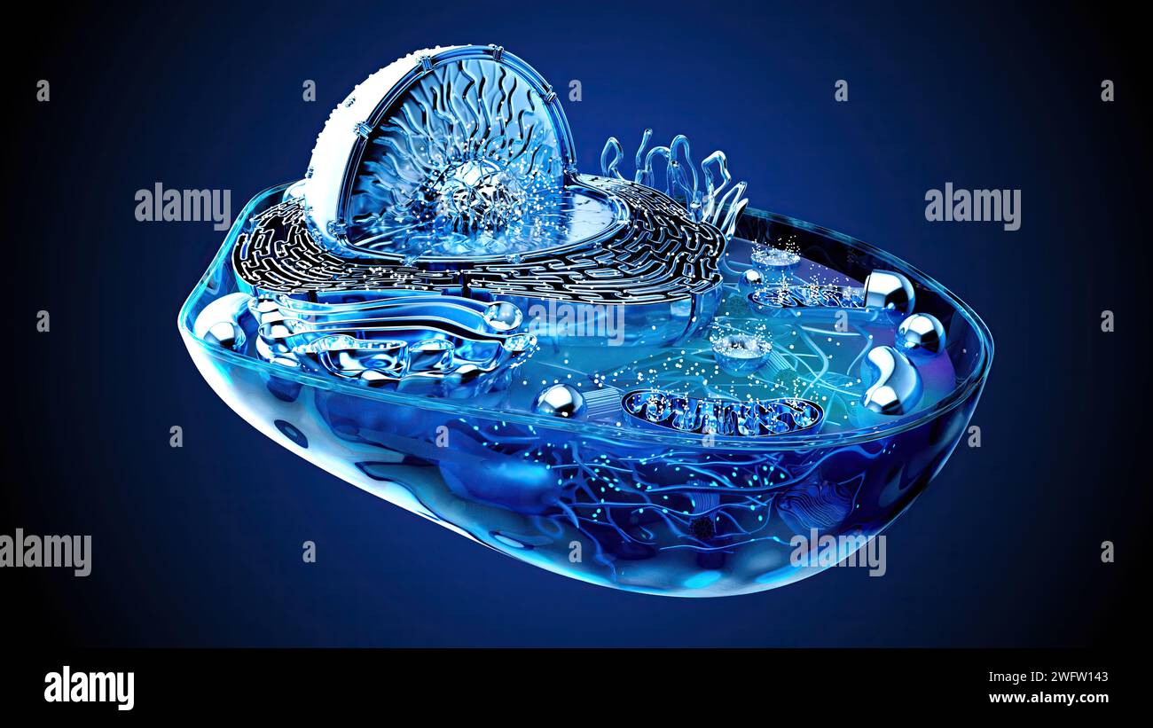 Abstract illustration of the biological cell Stock Photo - Alamy