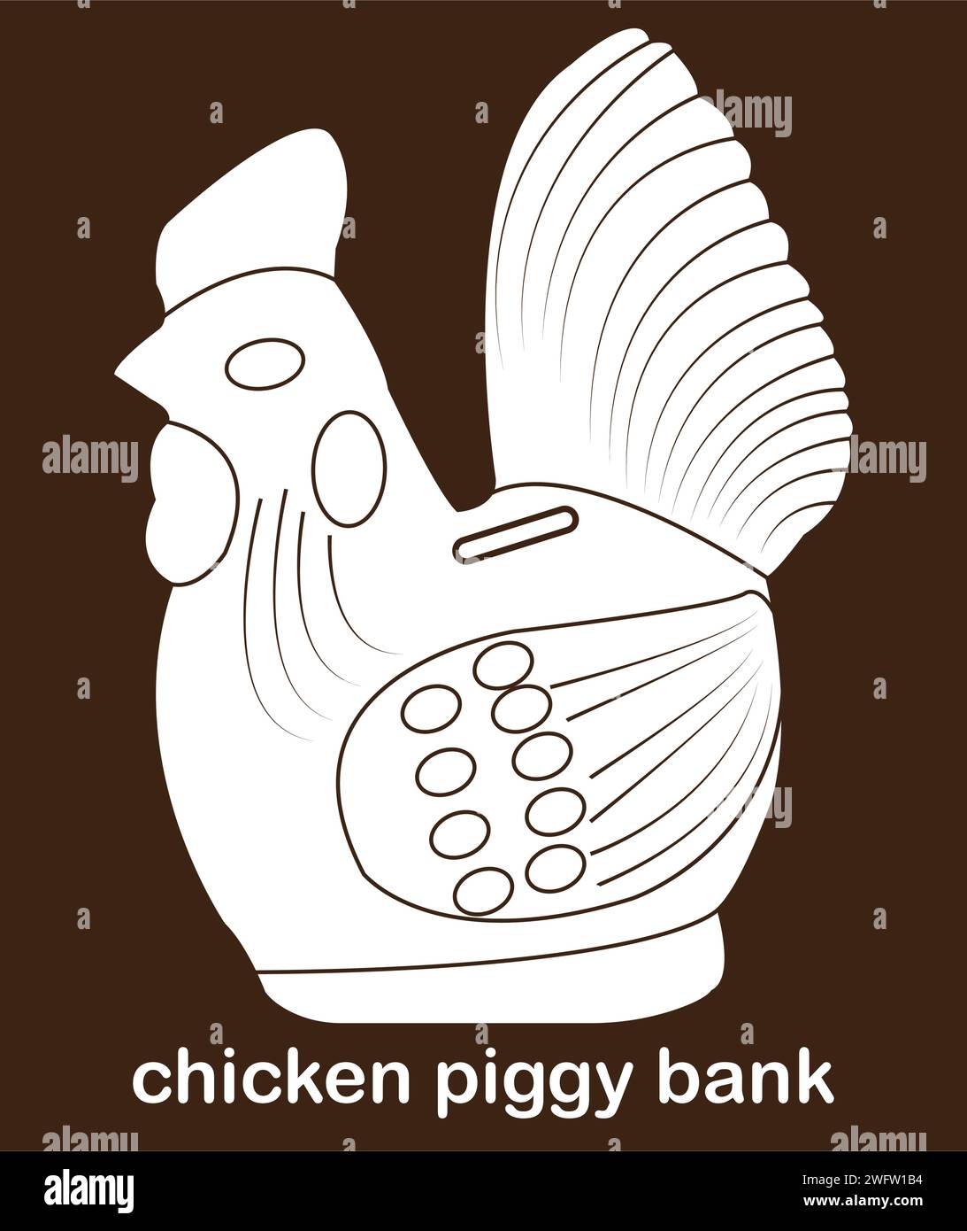 chicken piggy bank icon vector illustration simple design Stock Vector ...