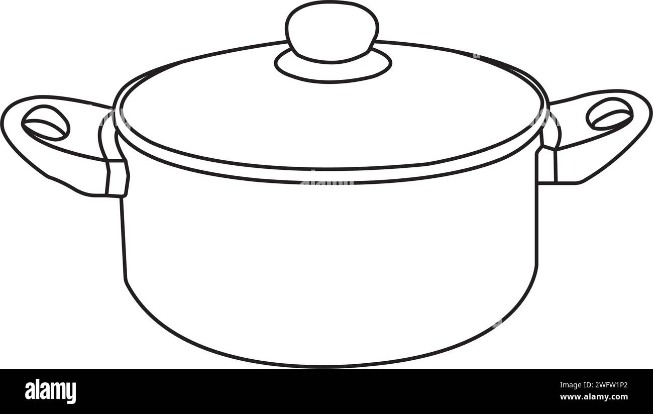Frying pan vector isolated Black and White Stock Photos & Images - Alamy