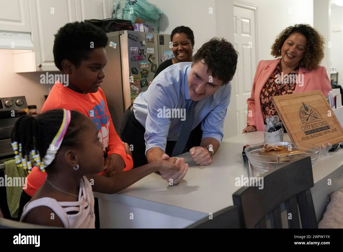 Caledon, Canada. 01st Feb, 2024. Prime Minister Justin Trudeau meets ...