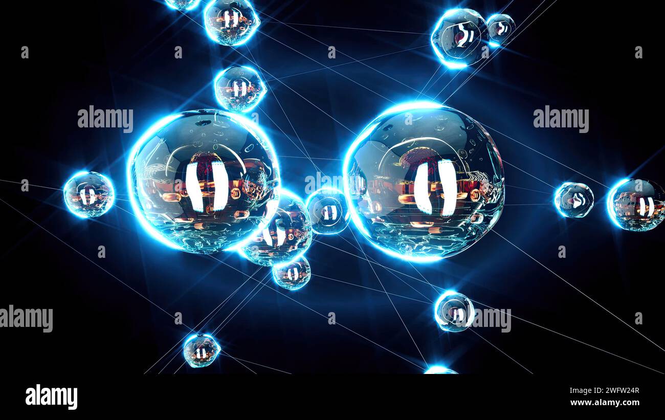 Abstract illustration of the biological cell division Stock Photo - Alamy