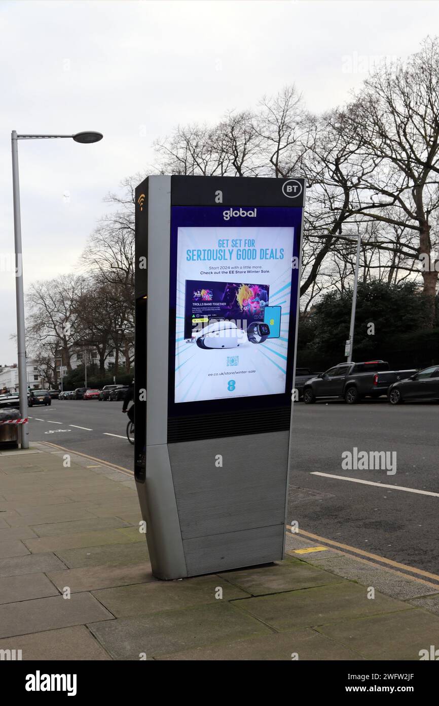 Digital Advertisement on Fulham Road Chelsea London England Stock Photo ...