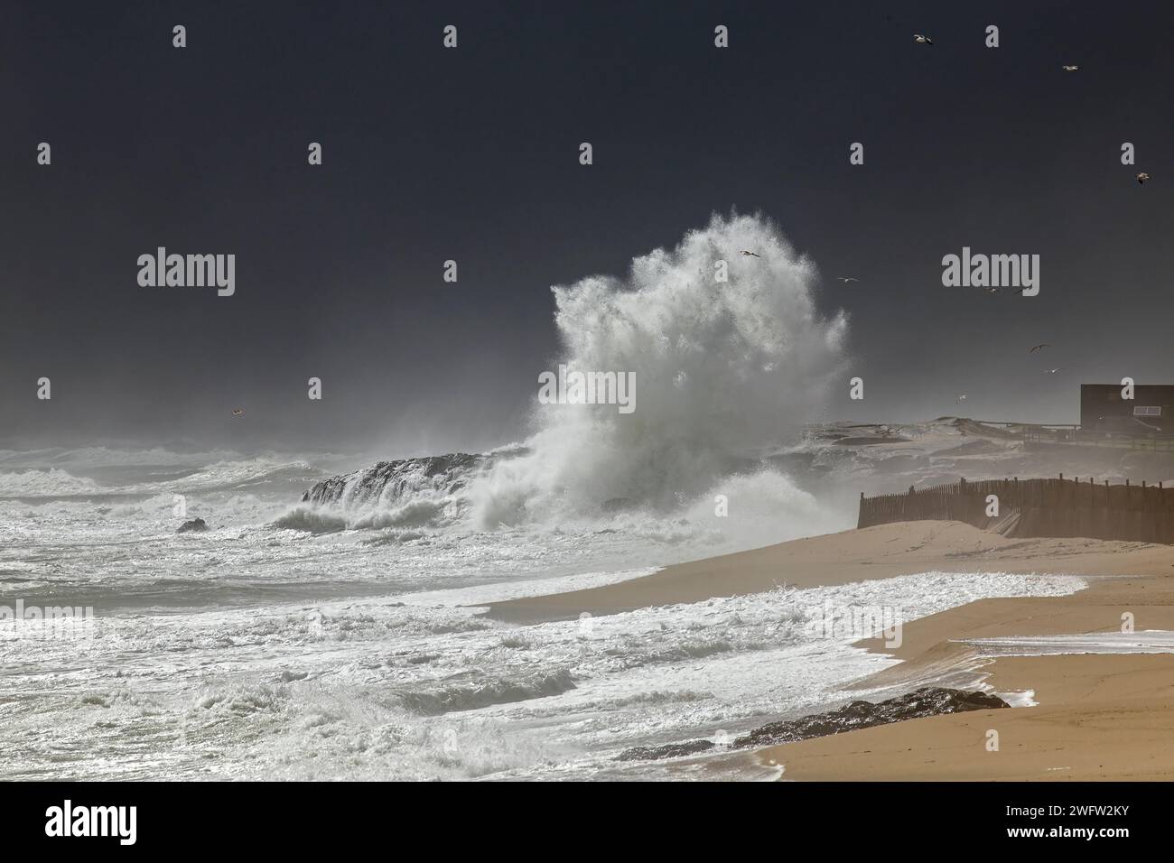 Atlantic Ocean storm. Northern portuguese coast during a heavy stormy ...