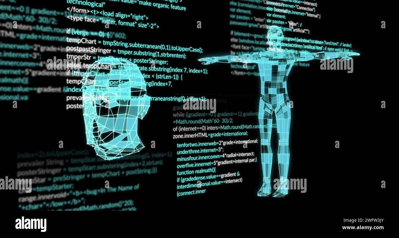 Image of data processing over human body Stock Photo - Alamy