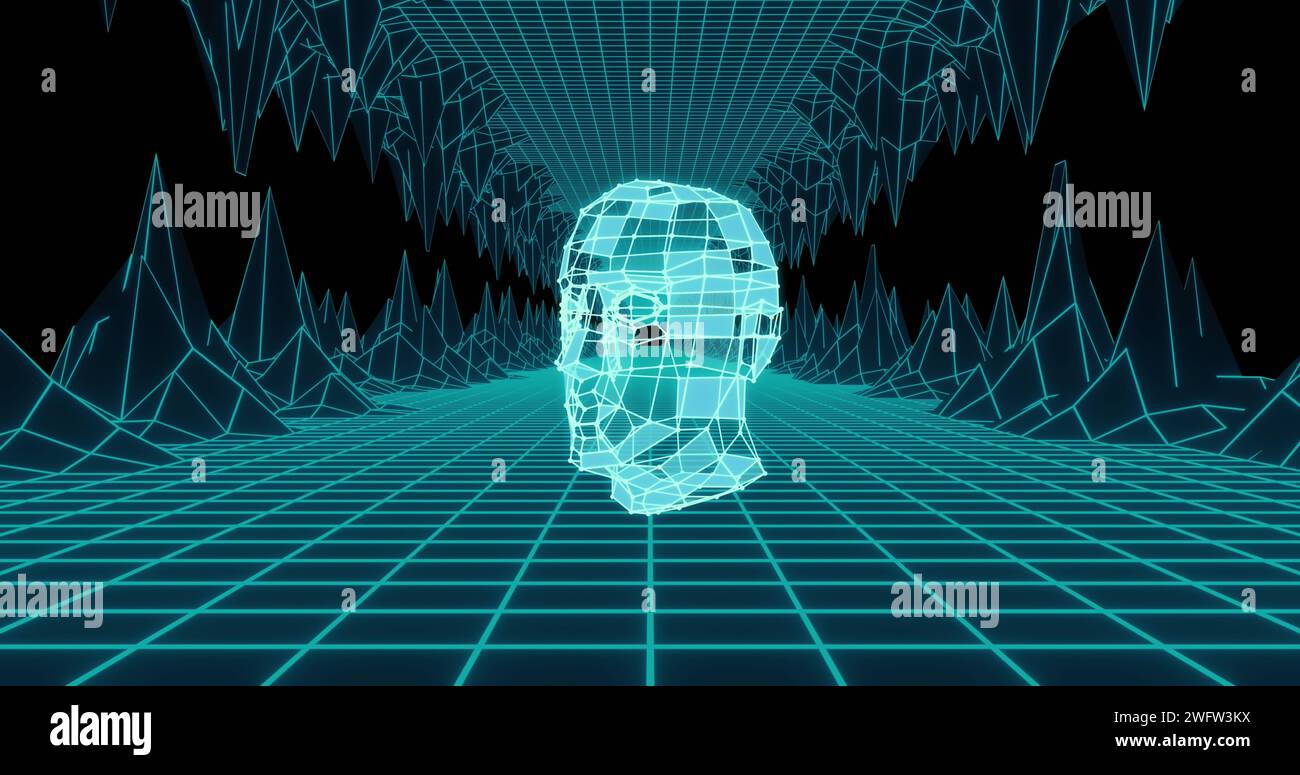 Image of data processing over human brain and metaverse Stock Photo - Alamy